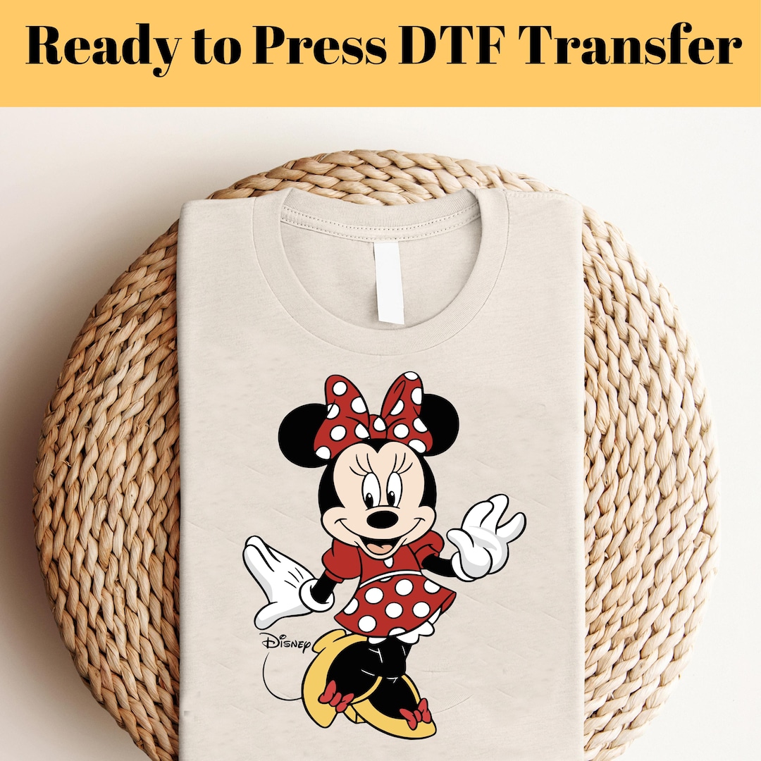 Minnie Mouse DTF Transfer, Minnie Mouse Heat Transfer, Disney Transfer ...