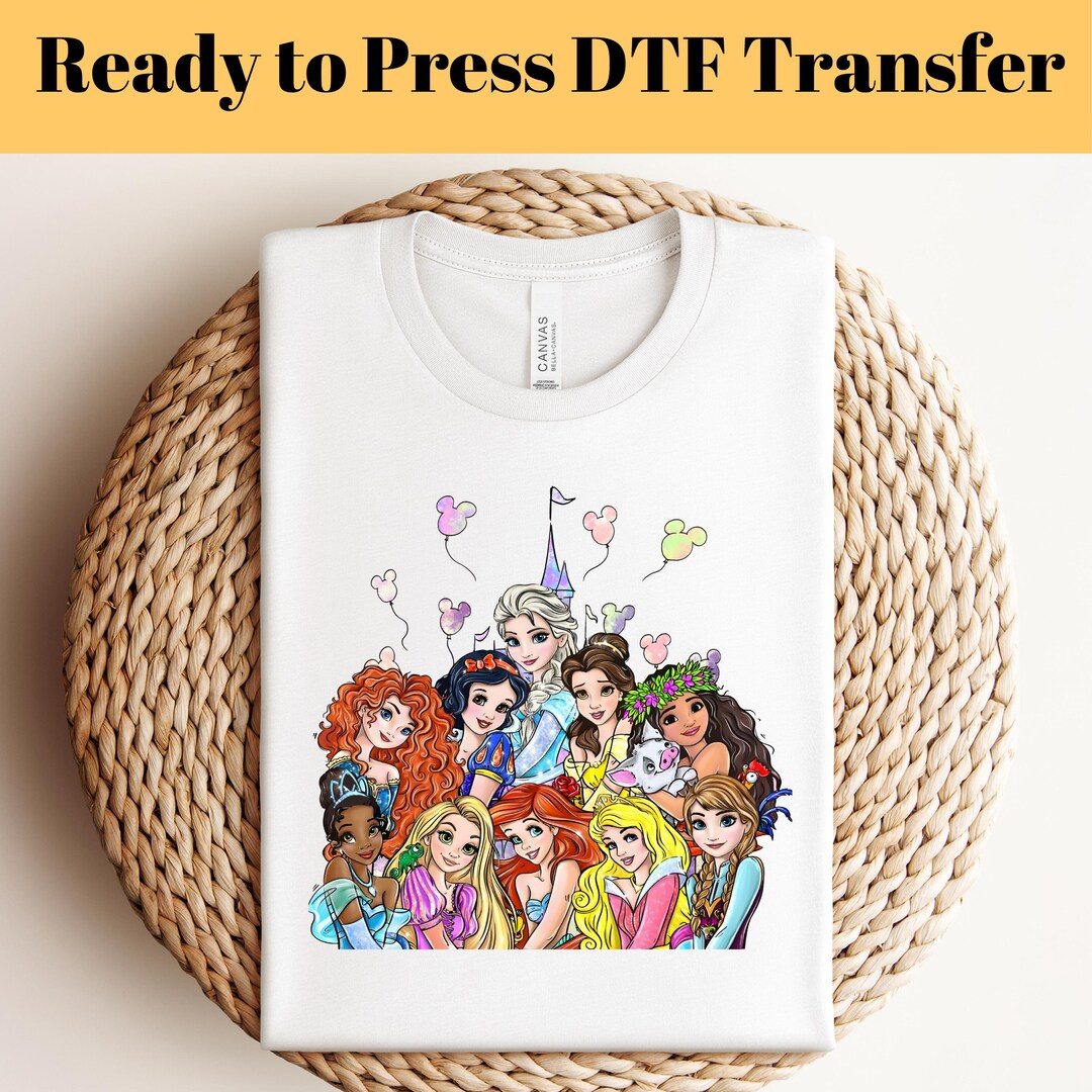 Disney Princess DTF Transfer, Disney Vacation Ready to Press, Family ...