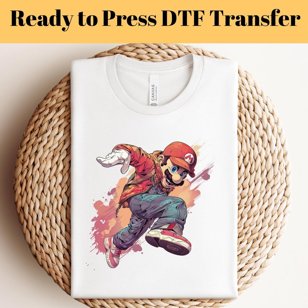 Super Mario Watercolor DTF, Super Mario DTF, Super Mario Character DTF ...