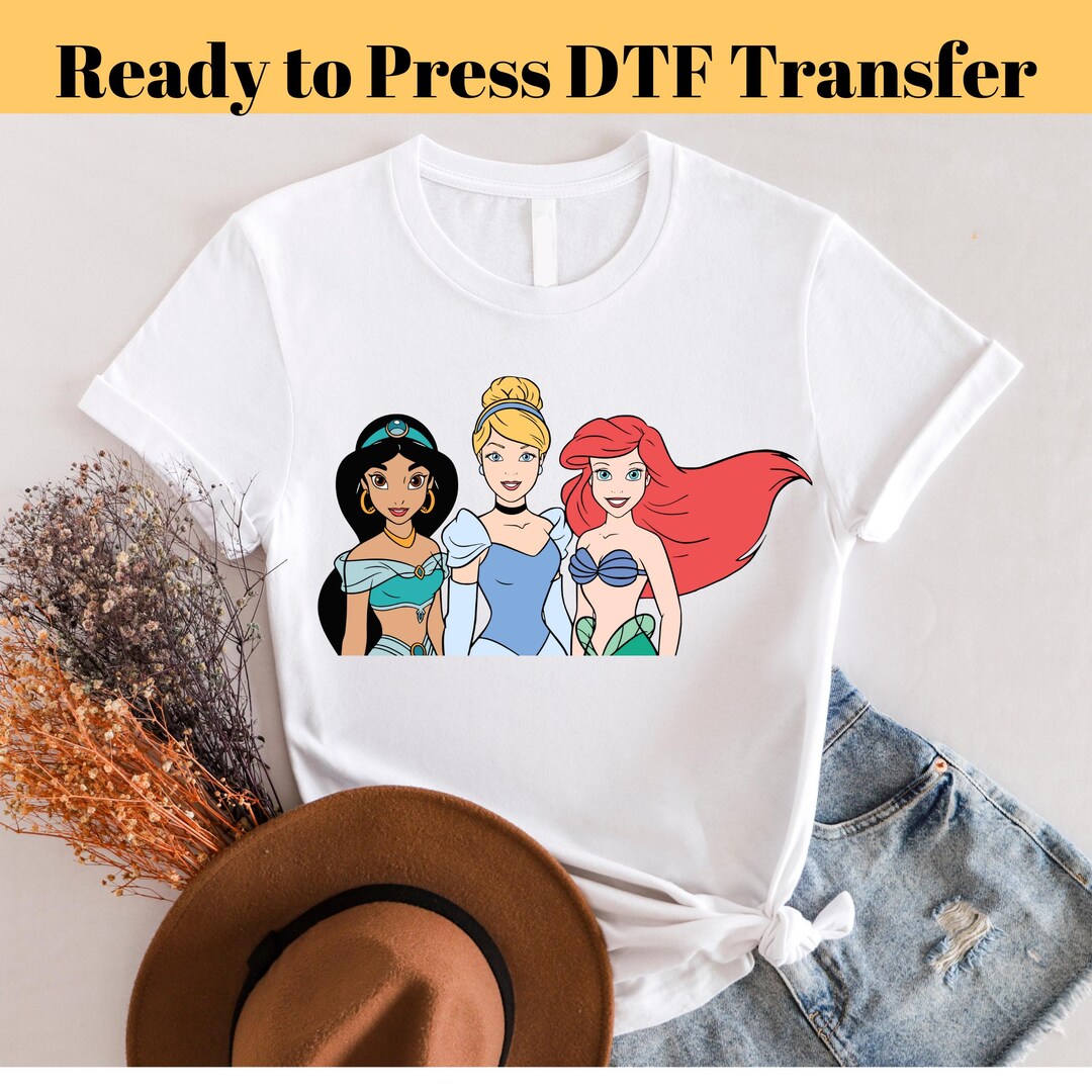 Disney Princesses Ready to Press DTF, Disney Transfer Print, Heat Press ...