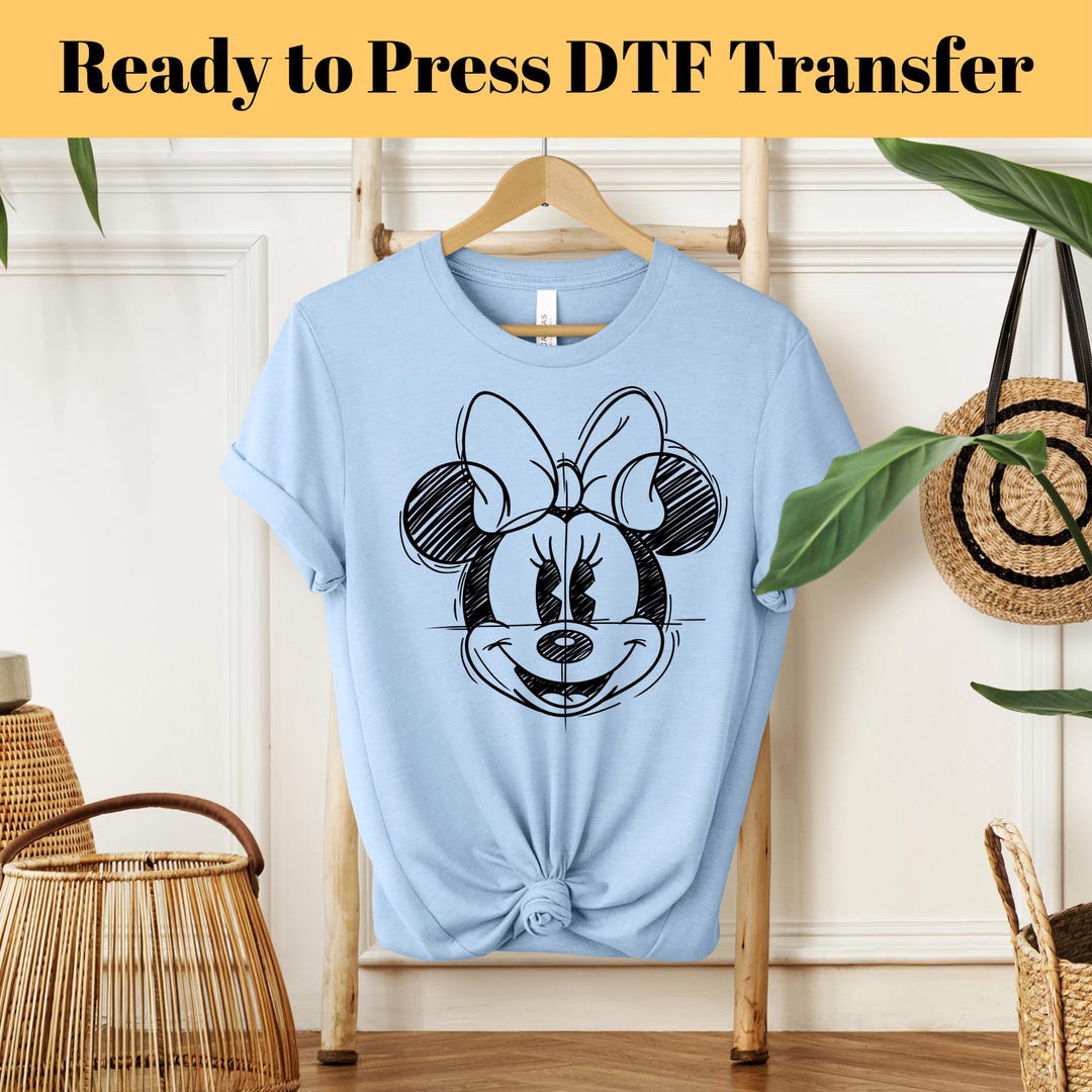 Circle Checkered Minnie Head, Disney Transfer, Ready to Press ...