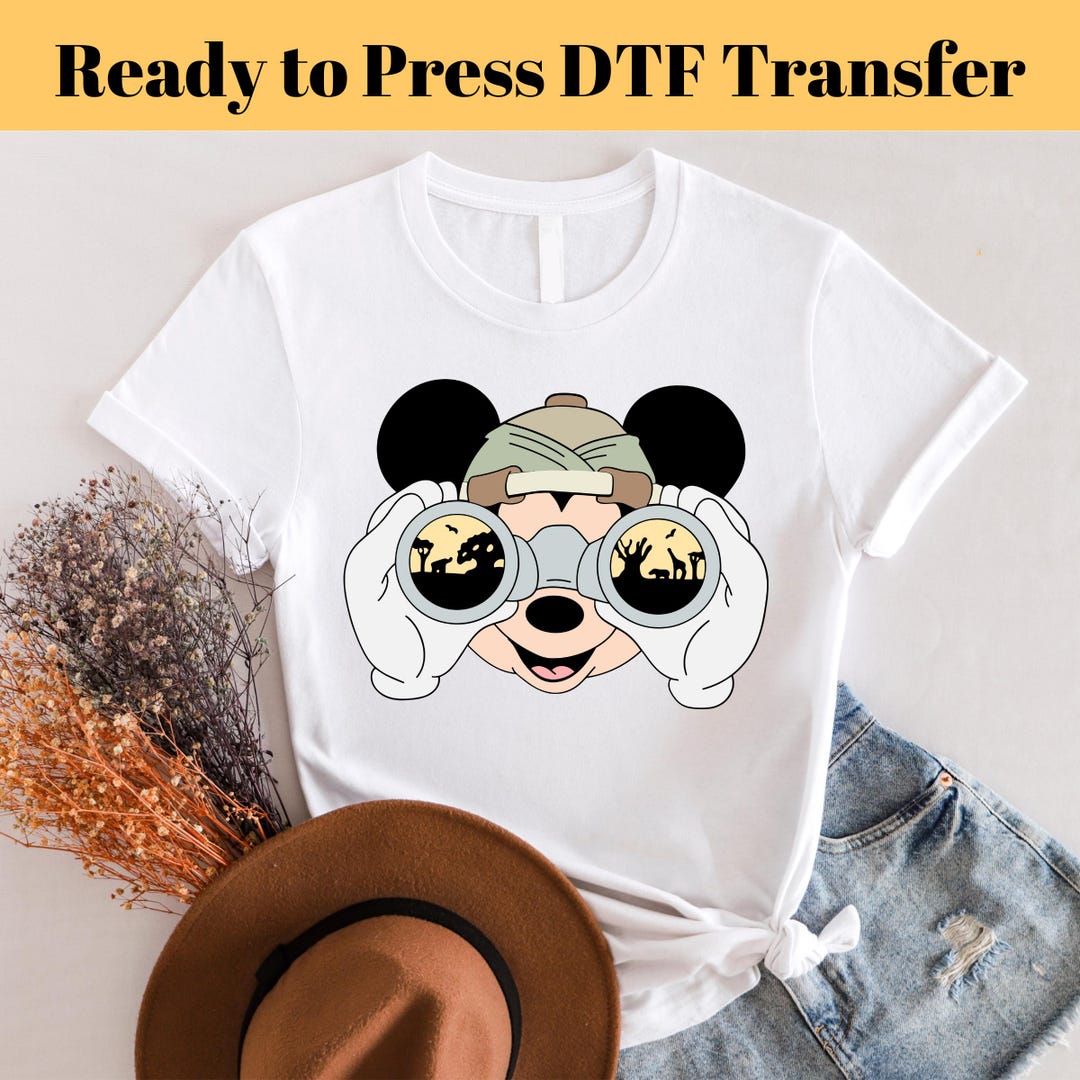 Retro Disney Animal Kingdom DTF Transfer, Mickey Safari Ready to Press ...