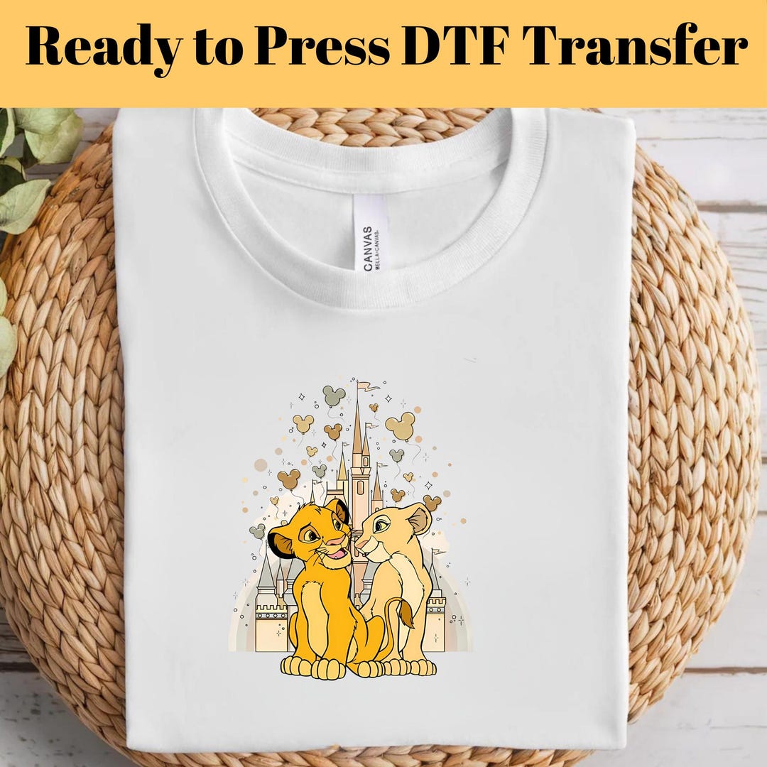The Lion King Simba and Nala DTF, Disney Castle Shirt, Ready to Press ...