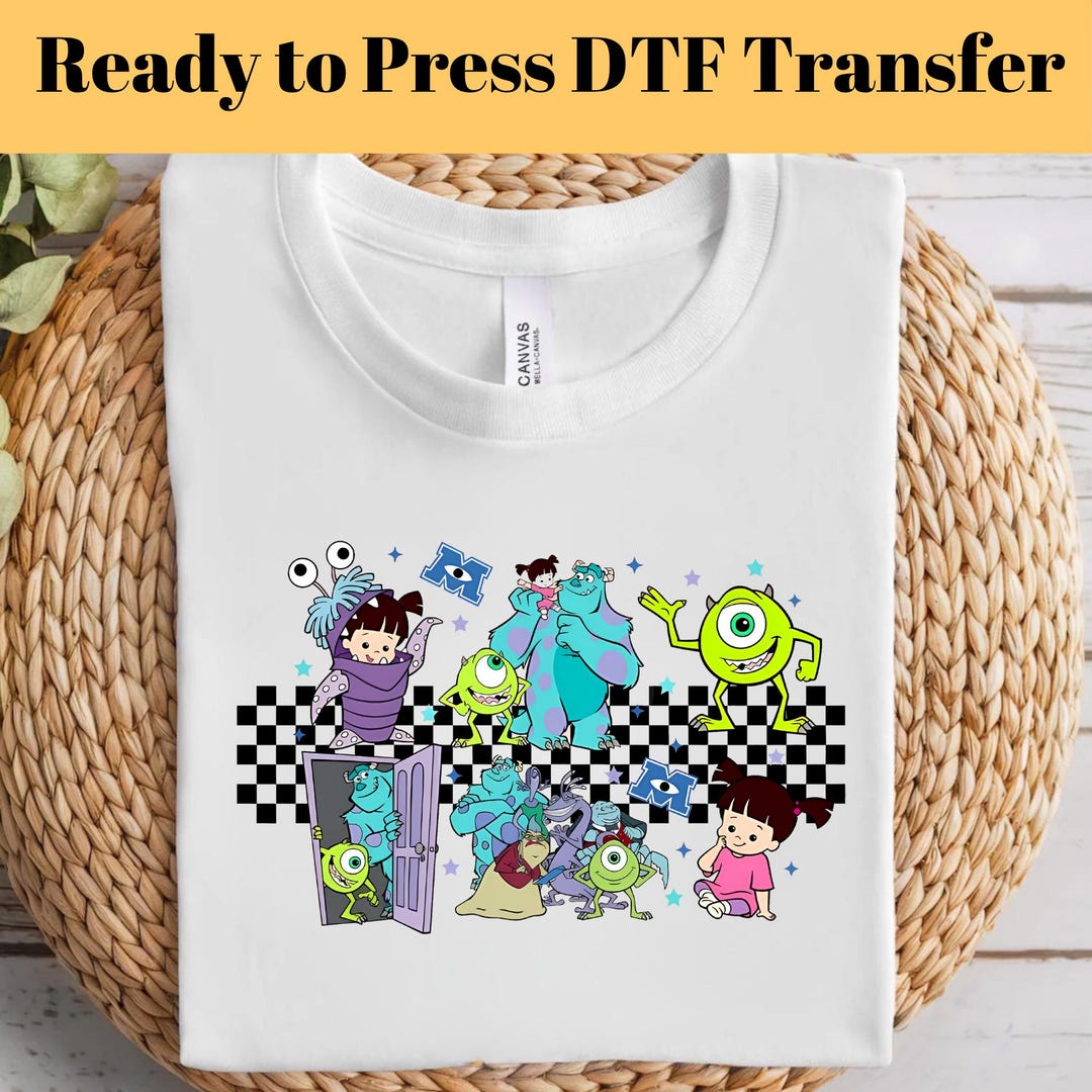 Disney Monsters Inc DTF Transfer, Mike and Sulley DTF, Boo Pixar Shirt ...