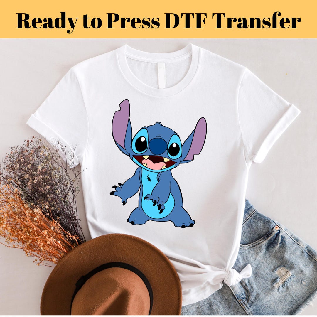 Disney Stitch & Lilo DTF Transfer, Stitch Mickey Ears Image Transfer ...