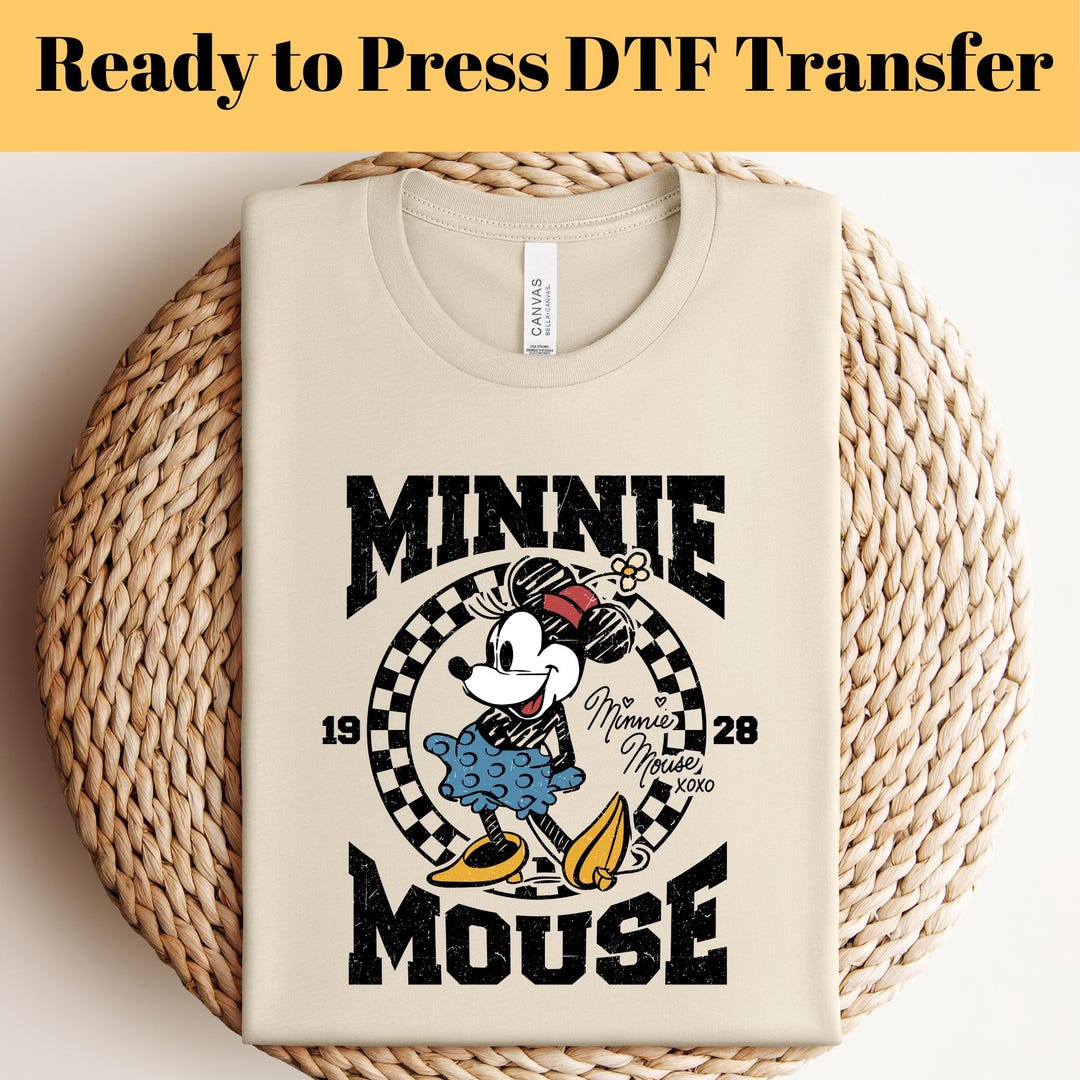 Minnie 1928 Vintage DTF Transfer, Disney DTF, Retro Minnie Dtf, Classic ...