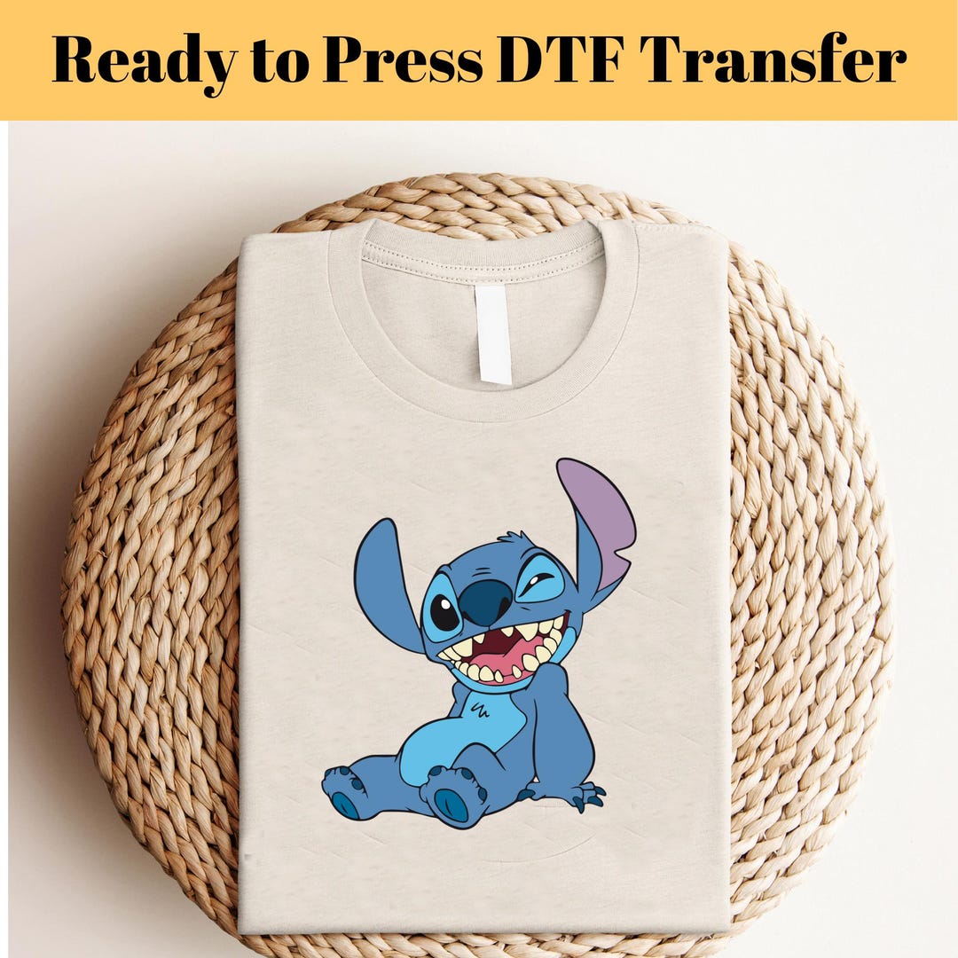Disney Stitch & Lilo DTF Transfer, Stitch Mickey Ears Image Transfer ...