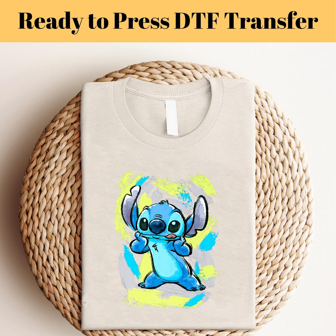 Stitch Watercolor DTF, Animal Vacation, Disney Heat Transfer, Ready to ...