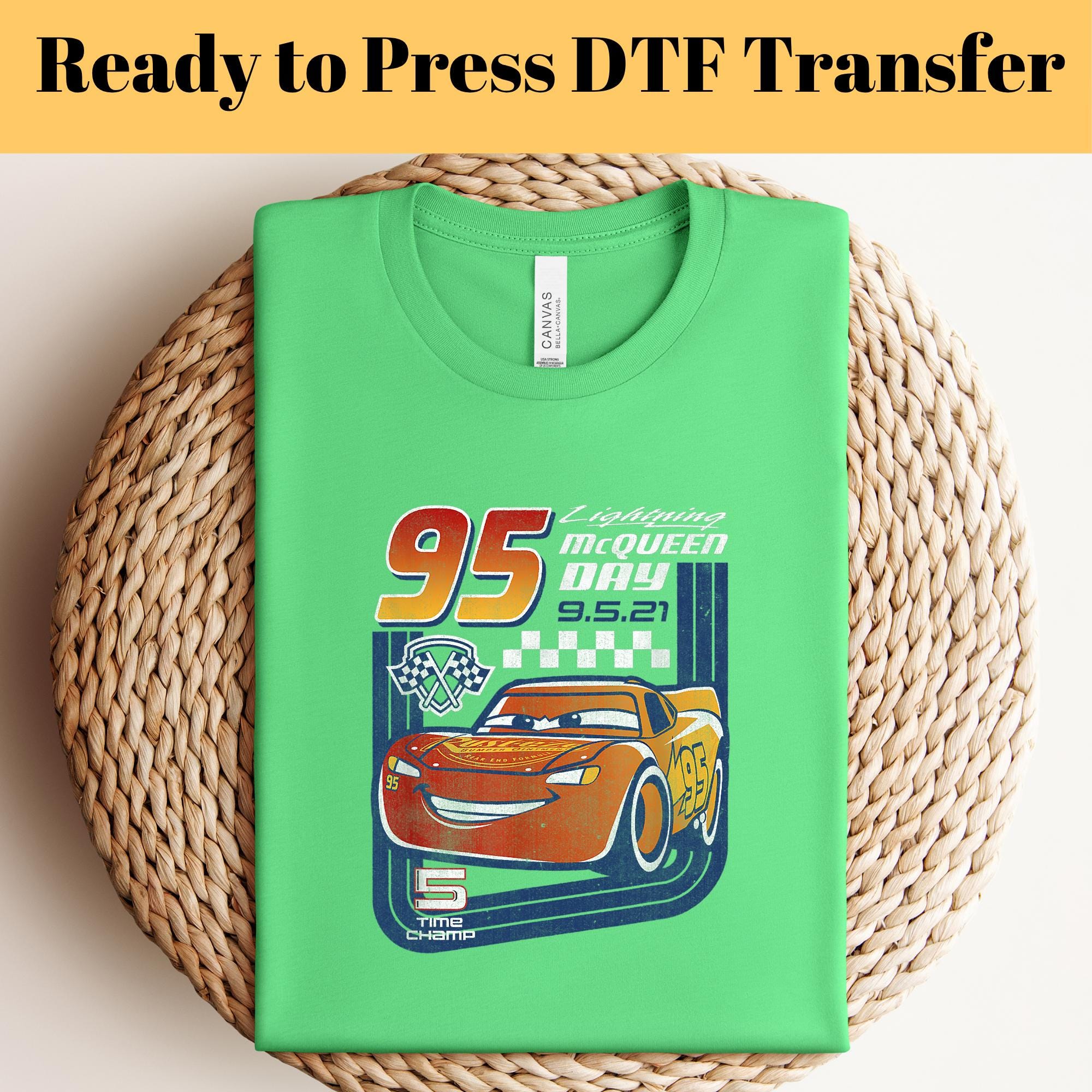 Retro Disney Cars DTF, Disney Cars DTF Transfer, Lightning Mcqueen ...