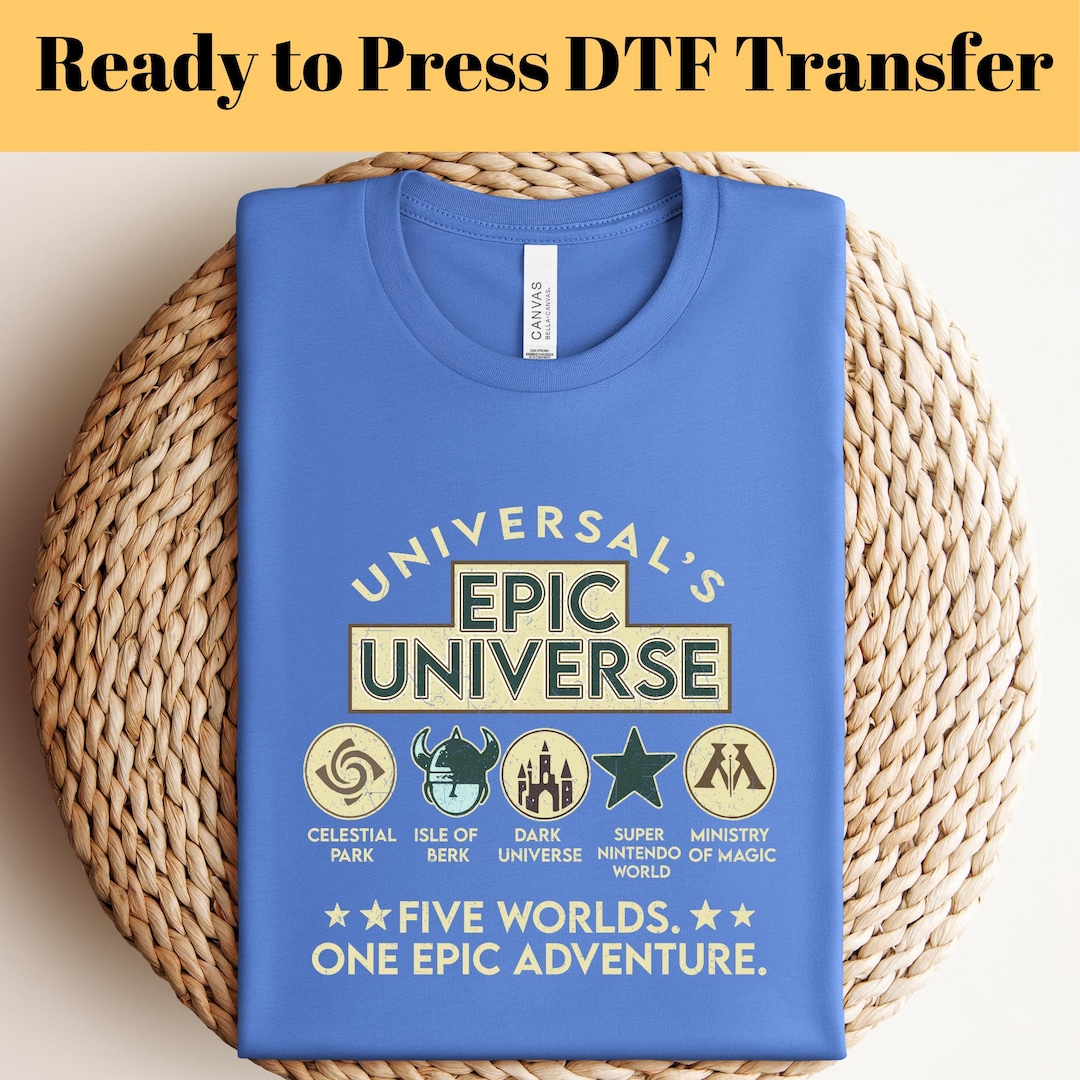 Epic Universe DTF Transfer: Retro Pastel Design, Ready to Press - Etsy