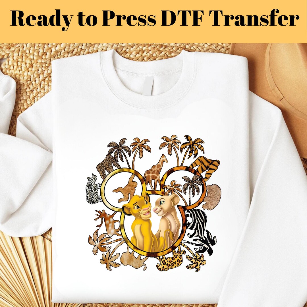 Disney Lion King DTF Transfer, Simba and Nala DTF, Animal Kingdom ...