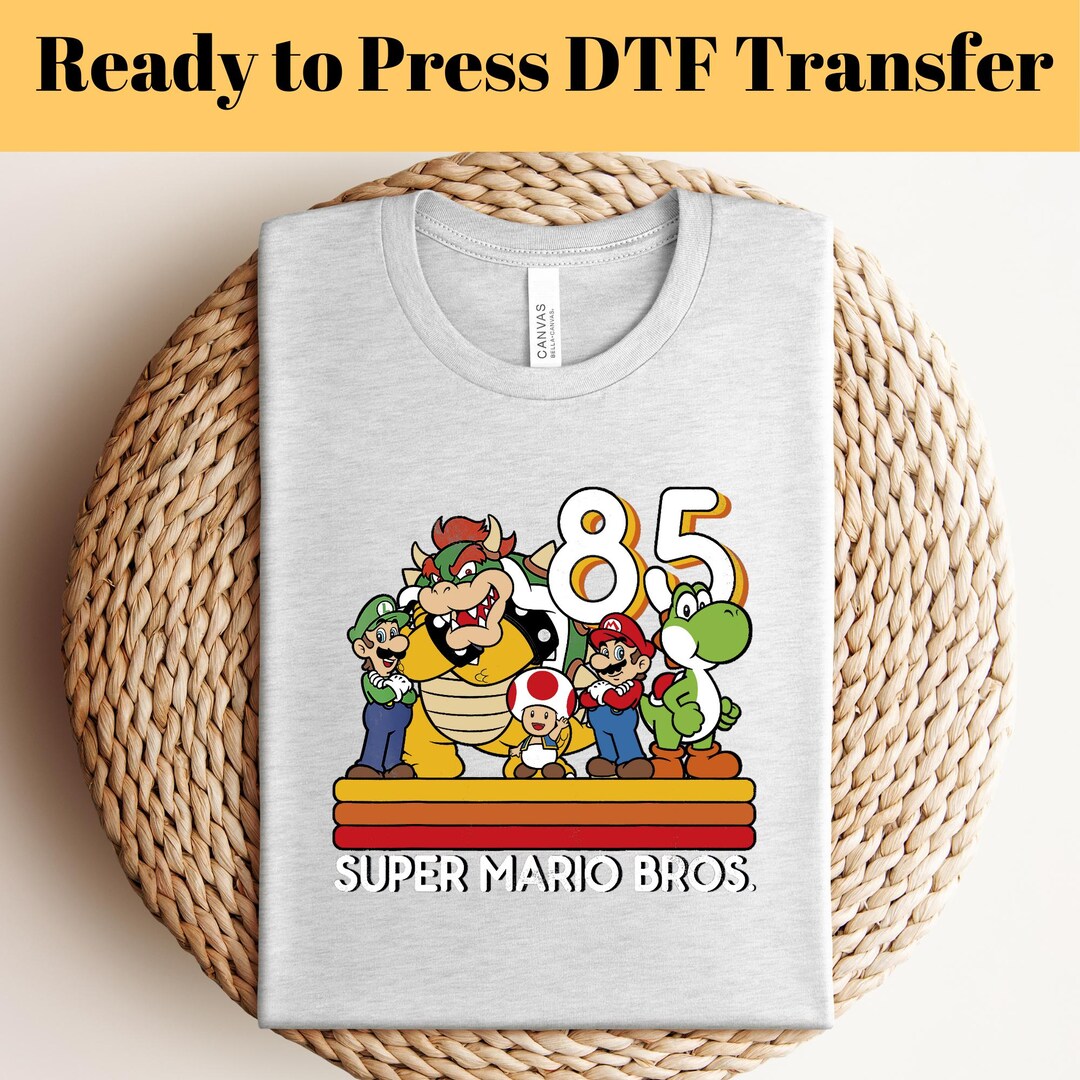 Super Mario Bros 85 DTF Transfer, Mario Characters , Ready to Press Dtf ...