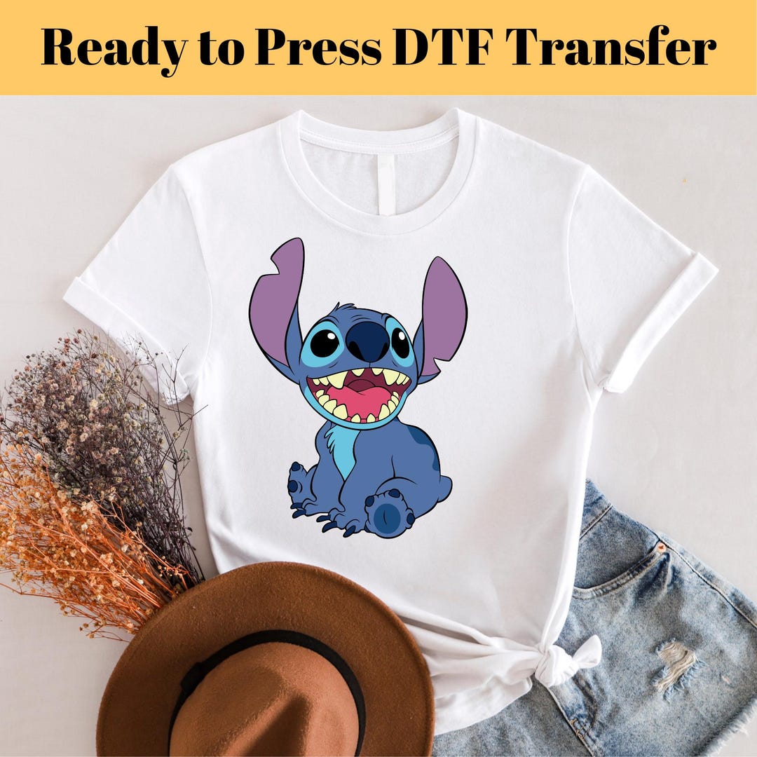 Disney Stitch & Lilo DTF Transfer, Stitch Mickey Ears Image Transfer ...