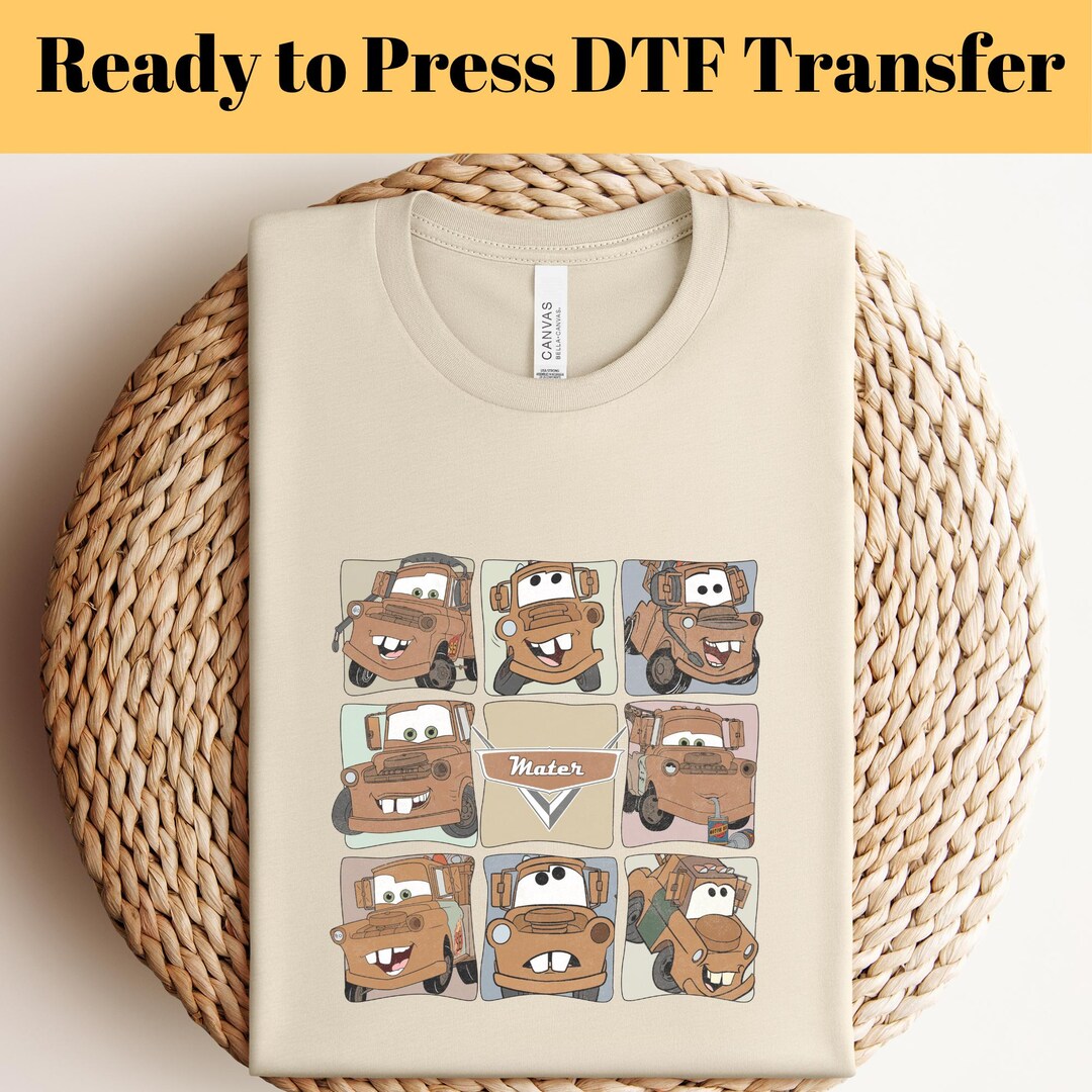 Disney Cars Tow Mater DTF Transfer, Cars Characters Ready to Press ...