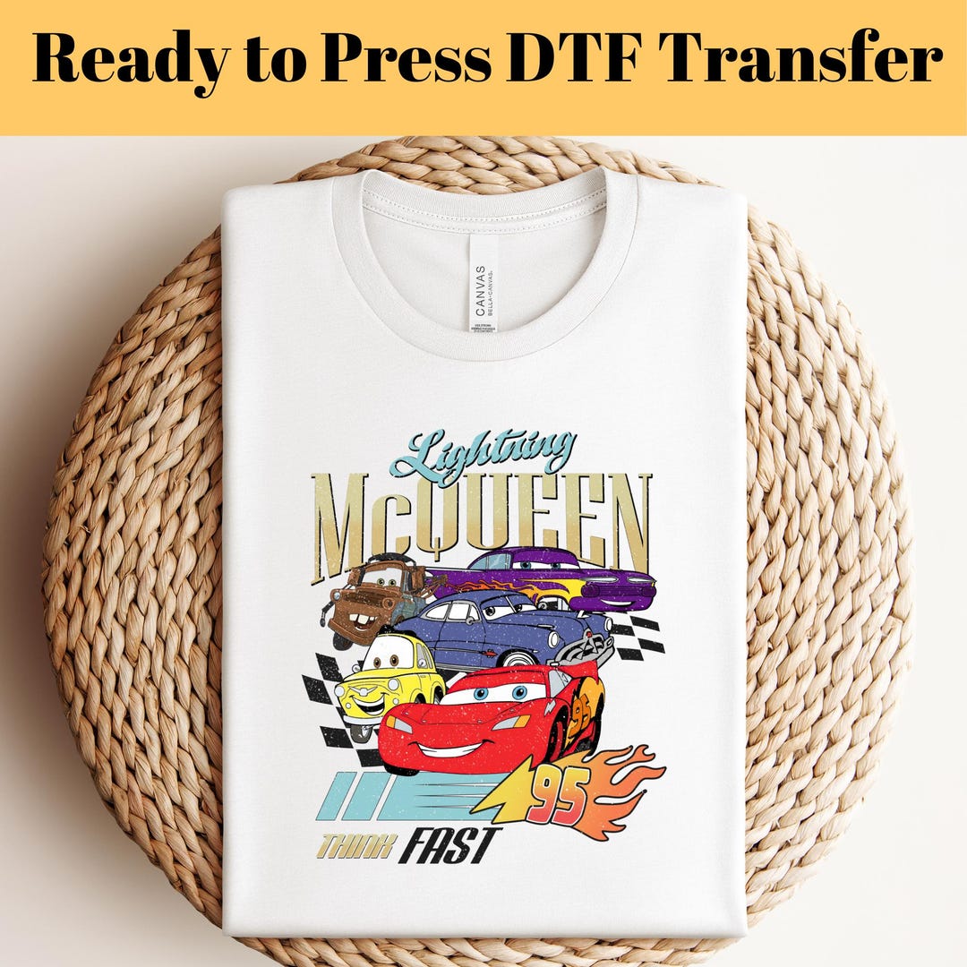 Lightning Mcqueen DTF Transfer: Cars Movie, Ready to Press - Etsy