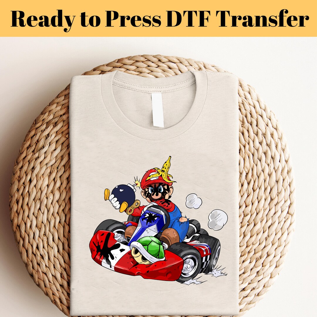 Super Mario Kart DTF, Super Mario Character Ready to Press, Super Mario ...