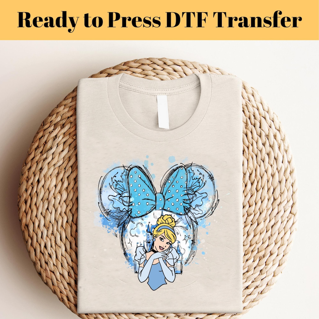 Disney Princess Dtf, Watercolor Cinderella Dtf Transfer, Ready to Press, Disney Girls Trip DTF ...