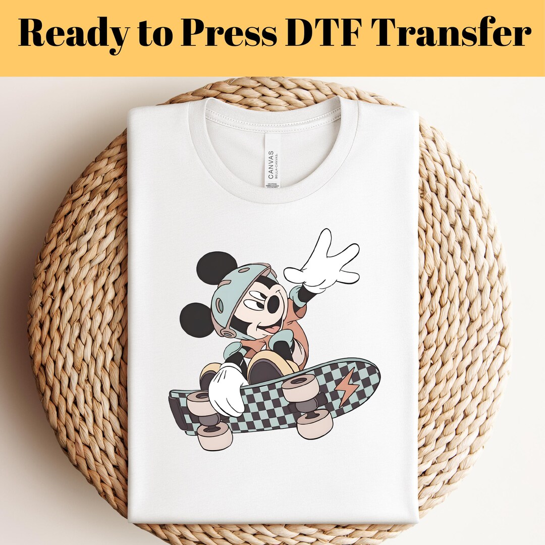Retro Mickey Mouse DTF, Mickey Mouse Heat Transfer, Disneyworld DTF ...