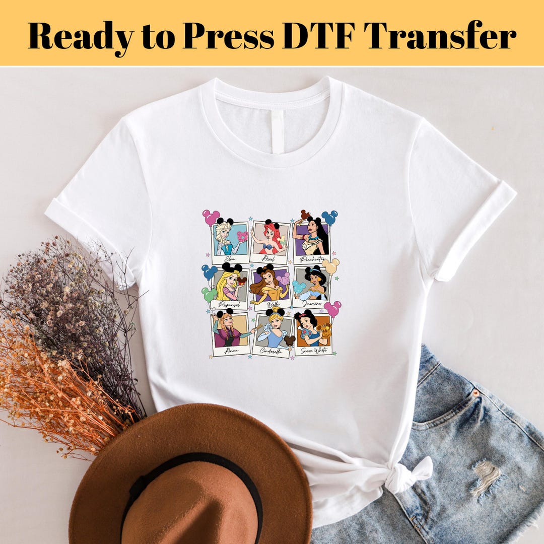 Ready to Press Disney Princess Dtf, Disney Vacation Dtf, Disneyland Dtf ...