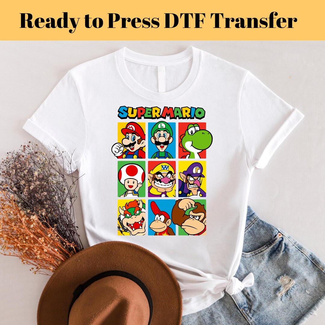 Ready to Press ,super Mario DTF Transfer,super Mario Friends DTF ,mario ...