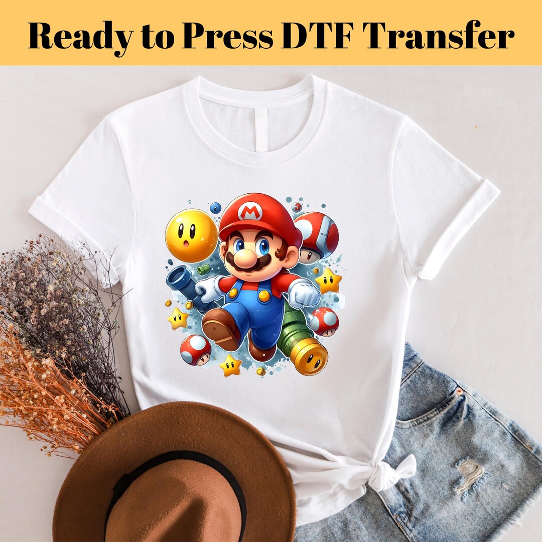 Super Mario Watercolor Dtf,super Mario DTF, Super Mario Character DTF ...