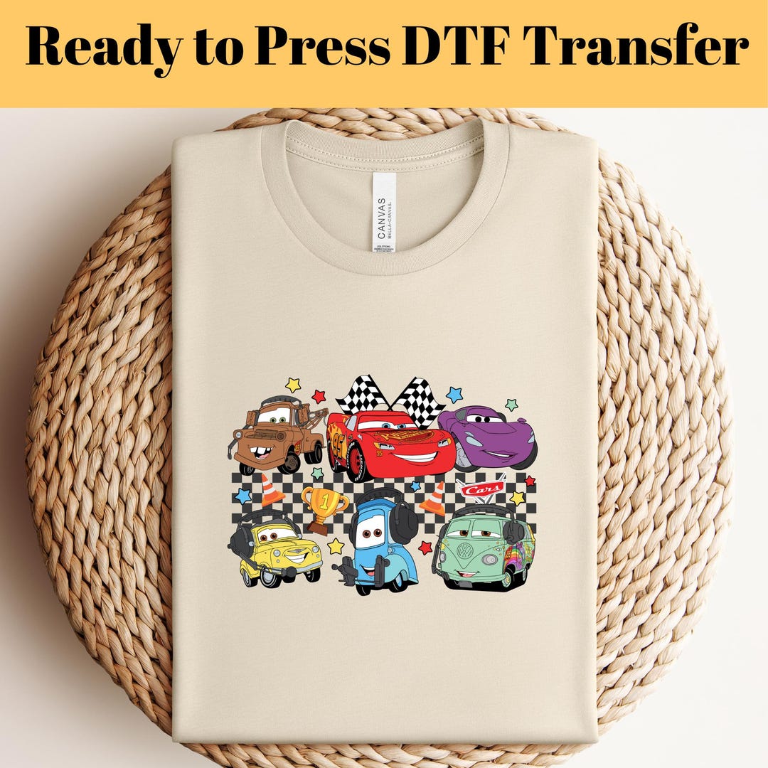 Disney Cars Characters DTF, Disney Cars DTF Transfer, Mcqueen and ...
