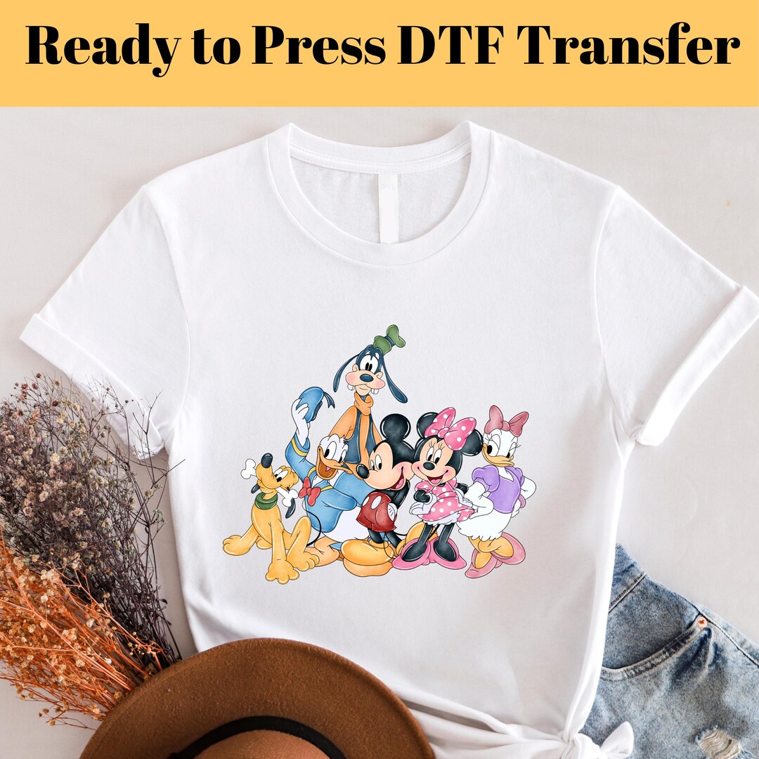 Disney Characters Watercolor DTF Transfer, Mickey and Friends Ready to ...