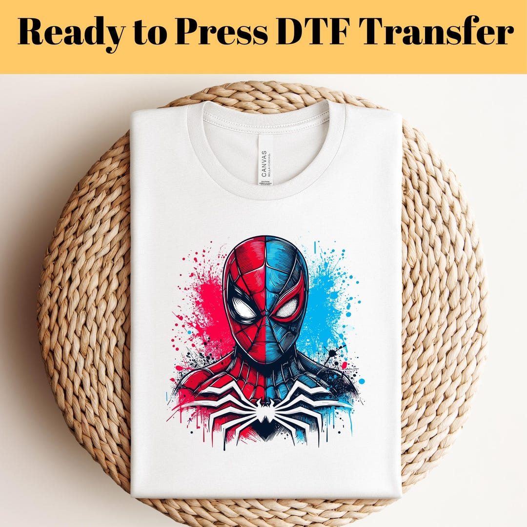 Spiderman Character DTF Transfer, Superhero Movie Design, Ready-to ...