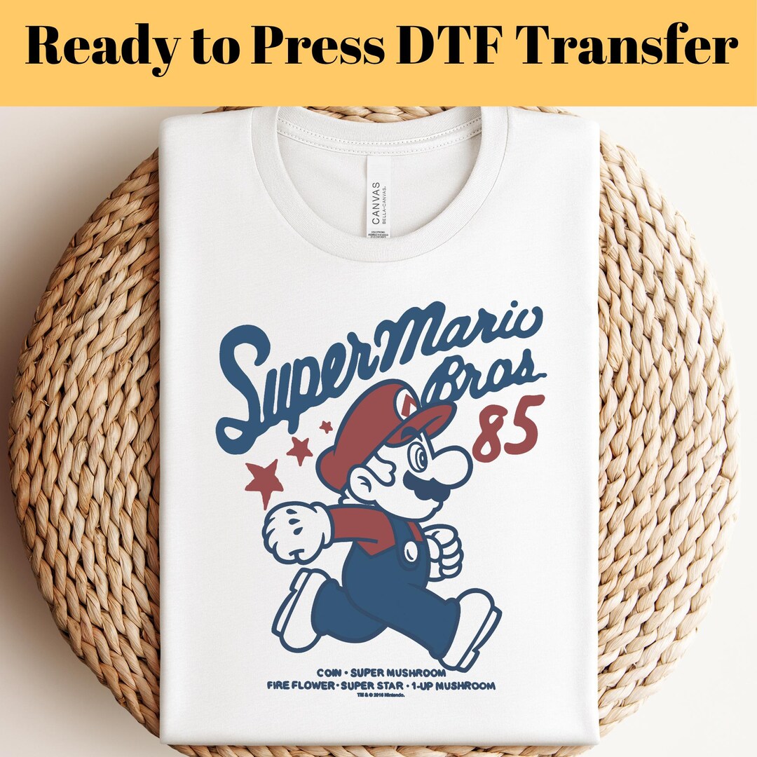 Super Mario Bros DTF, Ready to Press, Super Mario Birthday DTF, Super ...