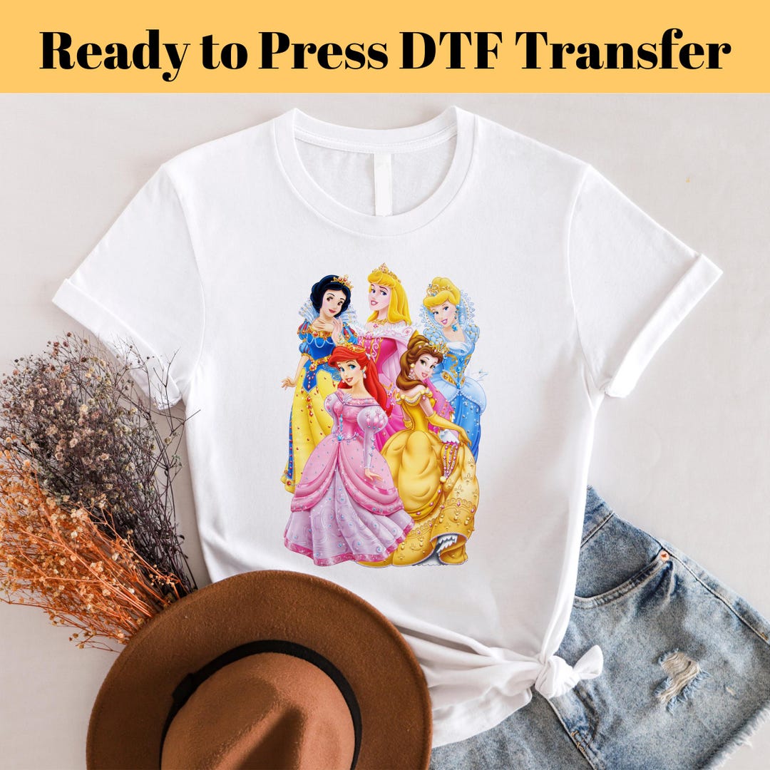 Disney Princesses Ready to Press DTF, Disney Transfer Print, Heat Press ...