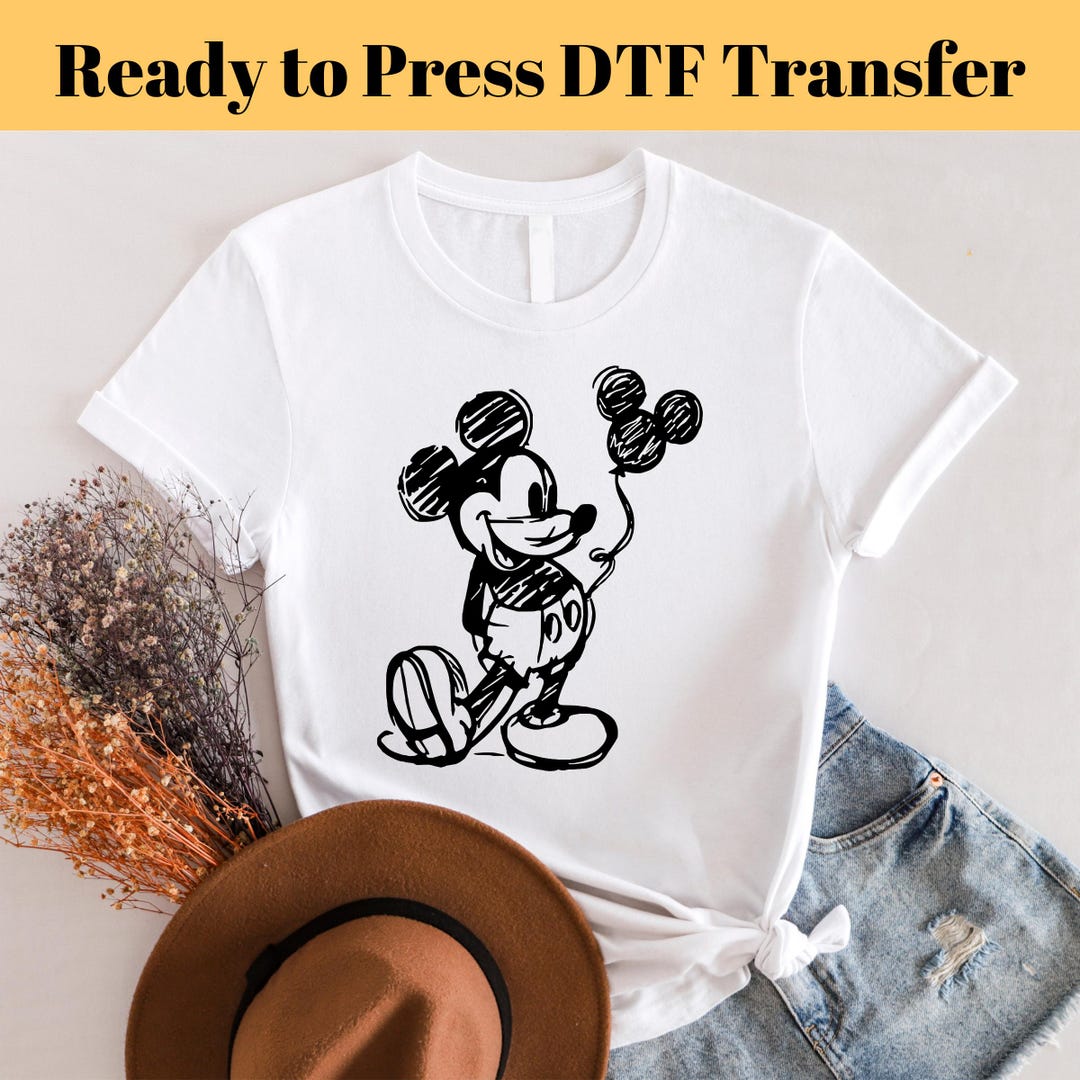 Mickey Mouse DTF, Mickey Mouse Heat Transfer, Disneyworld DTF Transfer ...