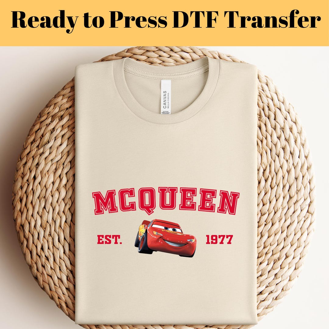 Disney Cars Lightning Mcqueen DTF, Cars DTF Transfers, Cars Movie Heat ...