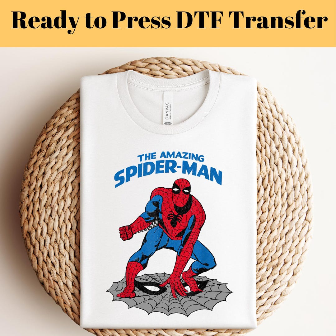 Retro the Amazing Spiderman DTF Transfer,super Hero Dtf, Spiderman DTF ...