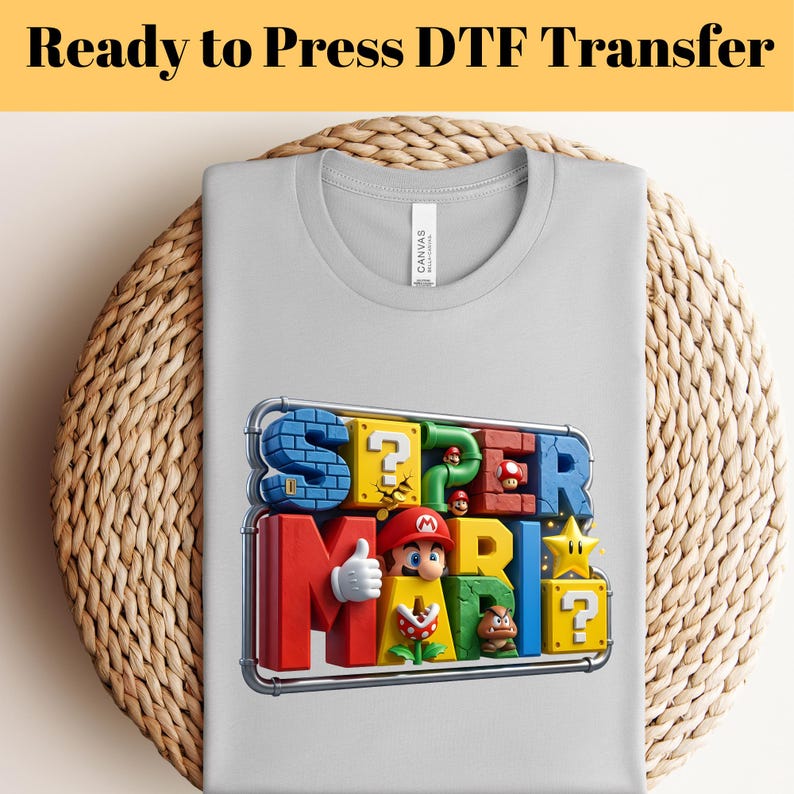 Super Mario Family DTF, Super Mario Character Ready to Press, Super ...