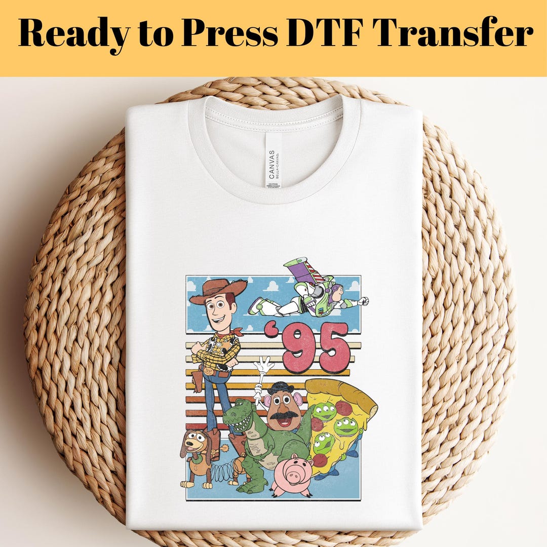 Disney Characters DTF, Disney Pixar Retro Toy Story DTF, Vintage Slinky ...