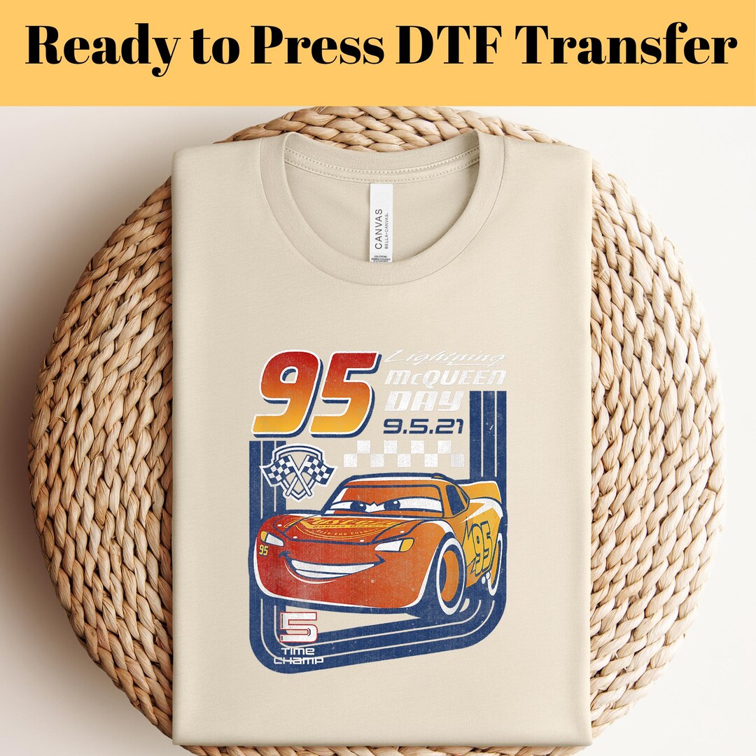Retro Disney Cars DTF, Disney Cars DTF Transfer, Lightning Mcqueen ...