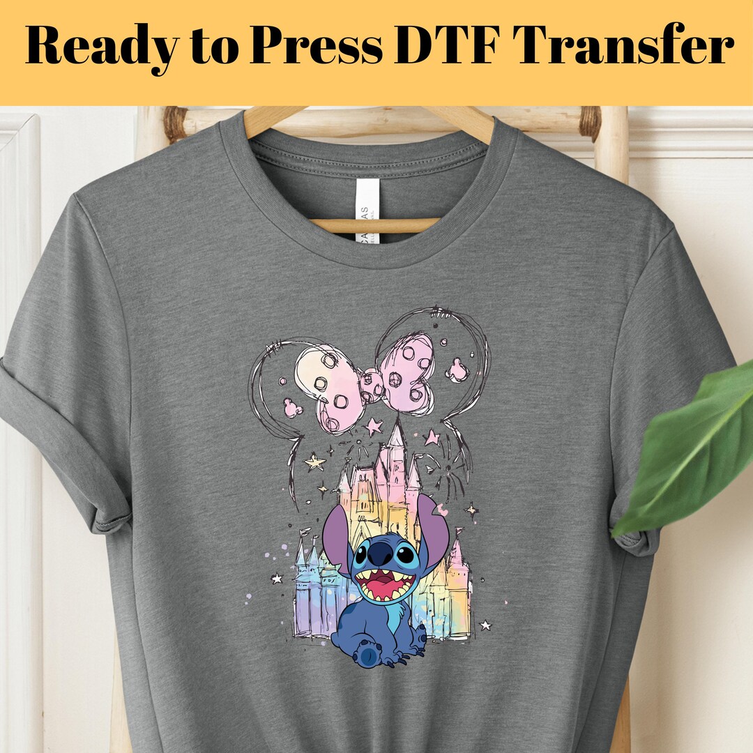 Ready to Press, Stitch DTF, Disney Tee, Disney Stitch DTF, Stitch ...