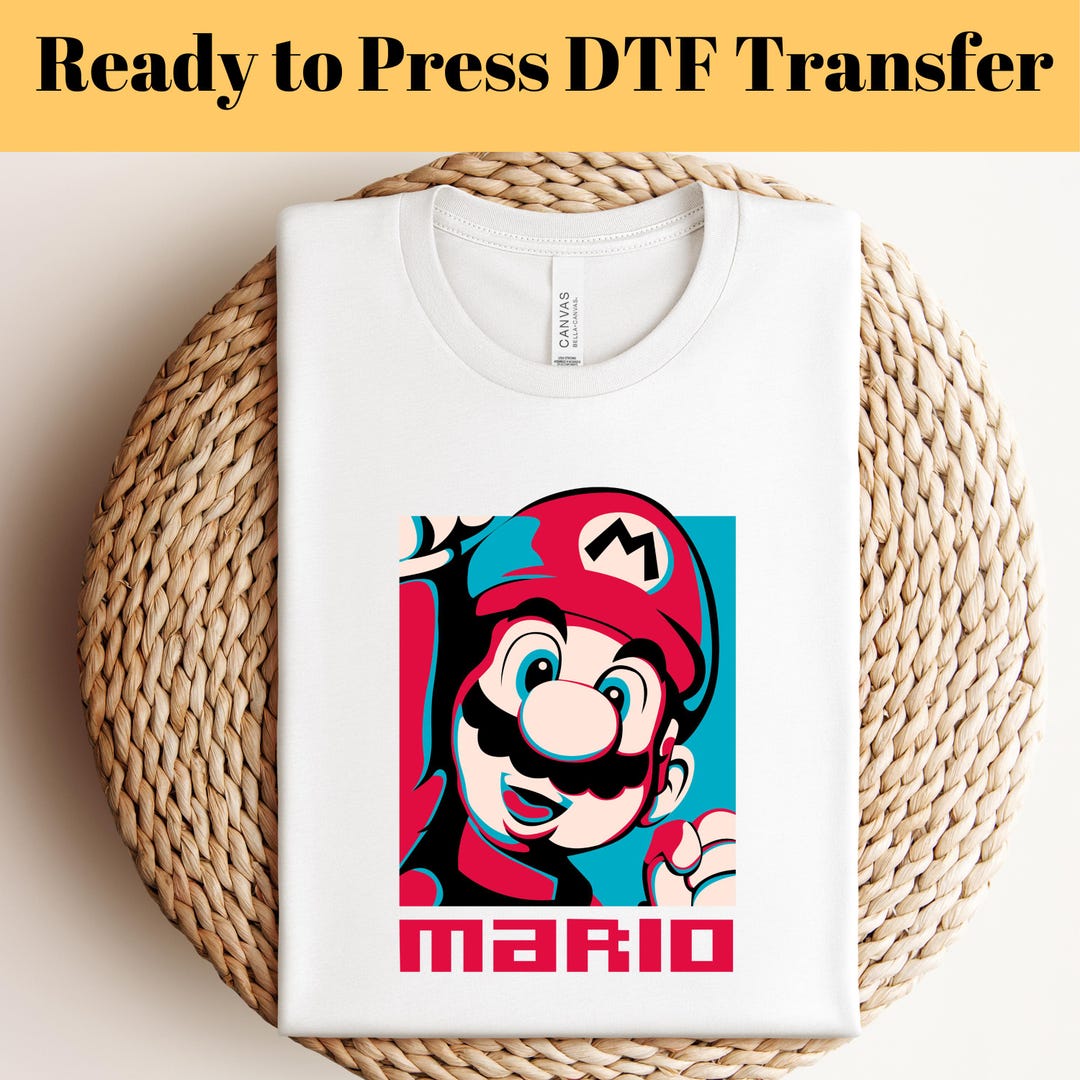 Super Mario DTF, Ready to Press, Super Mario Birthday DTF, Super Mario ...