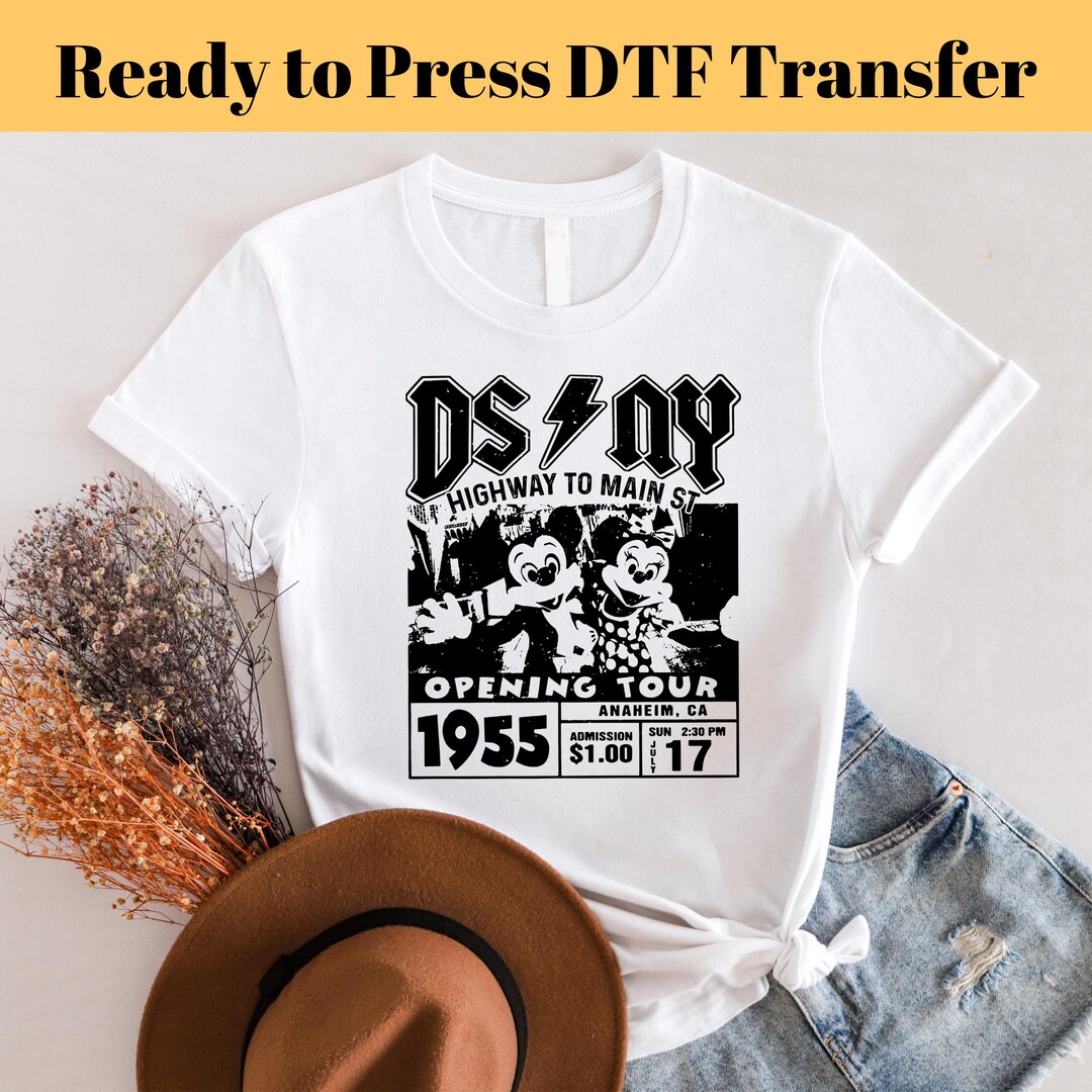 Retro Disneyland Highway to Main Street DTF, Ready to Press, Mickey and ...