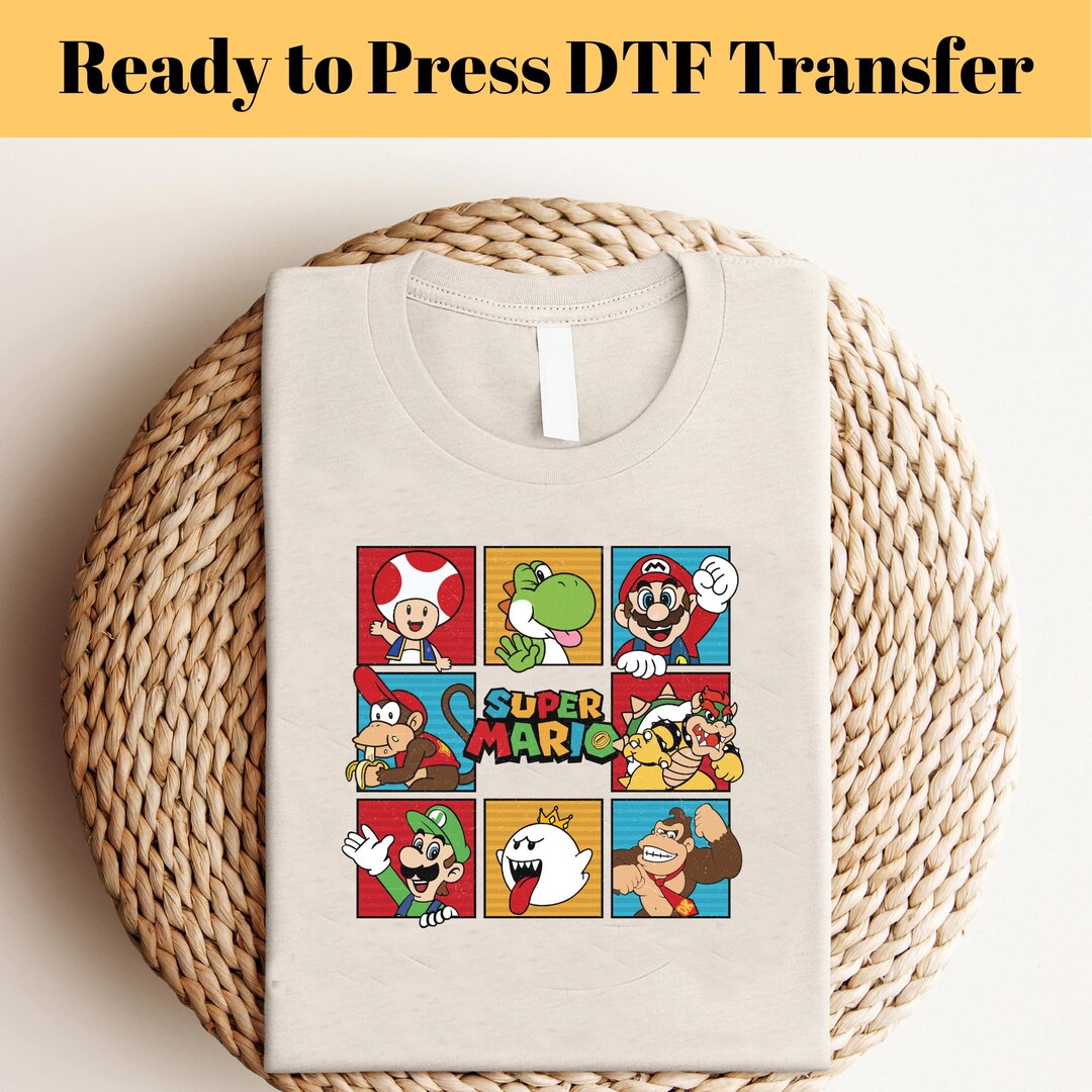 Super Mario DTF, Super Mario Birthday DTF, Super Mario Family DTF ...