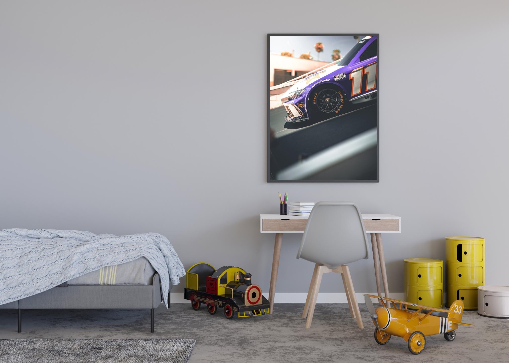 Denny Hamlin NASCAR Poster, #11 Race Car Print, Motorsport Photography ...