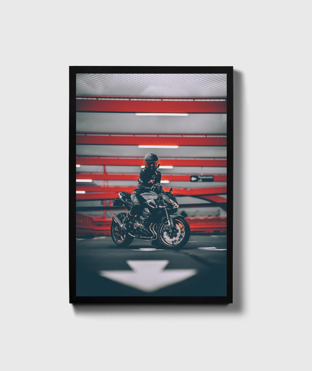 Urban Kawasaki Rider, Dynamic Motorcycle Poster, Biker Girl in Action ...