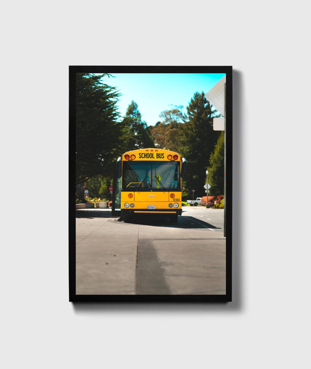 Classic Yellow School Bus Poster, American Education Symbol, California ...
