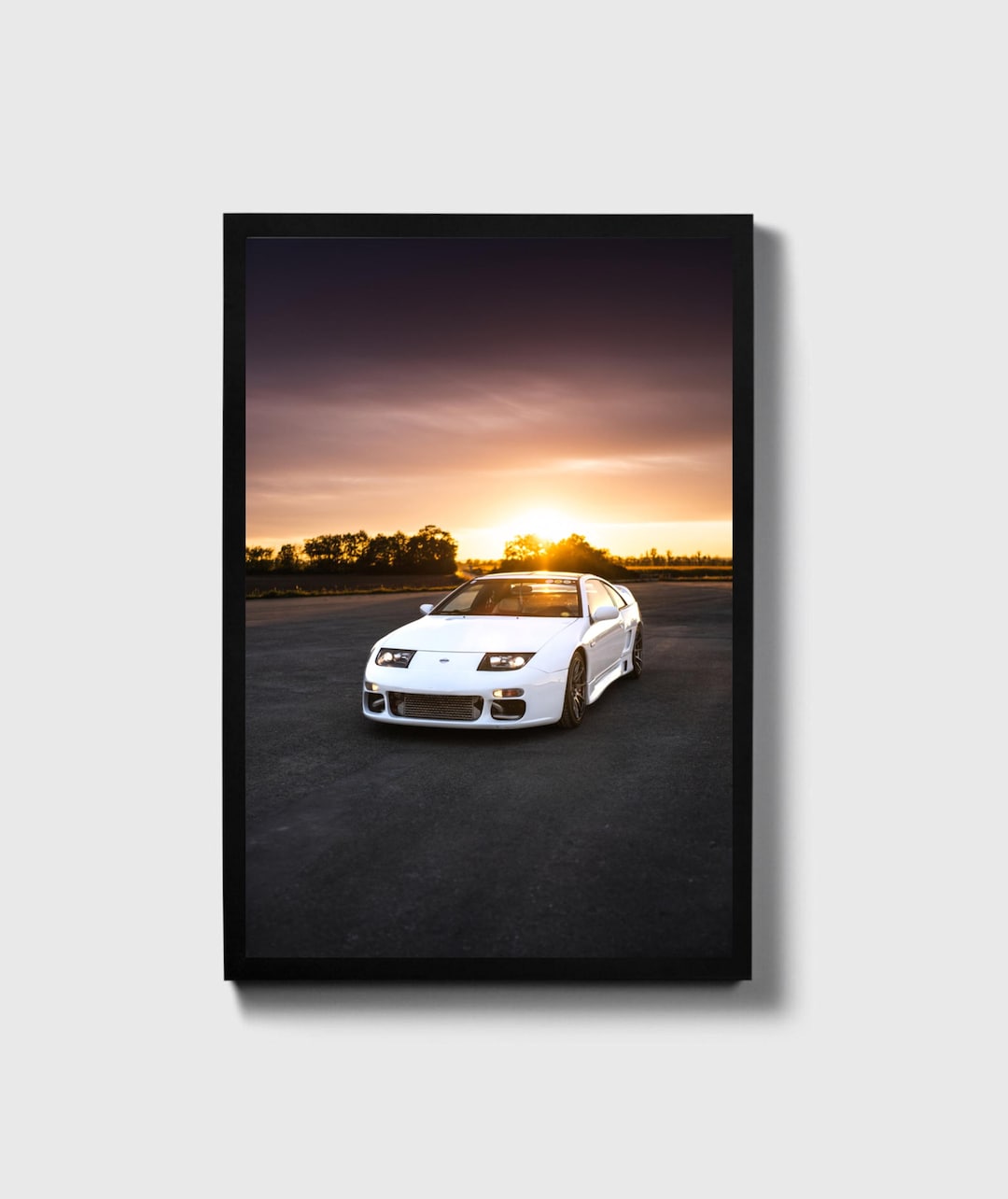 Nissan 300ZX Sunset Poster, Classic Sports Car Print, Vintage Car ...