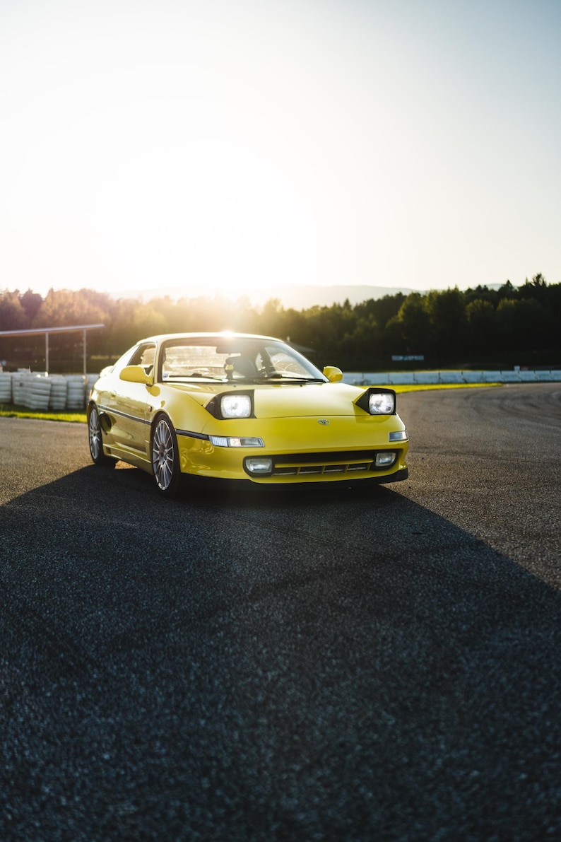 Toyota MR2 Poster: Classic Sports Car Art Print, Vibrant Yellow MR2 ...