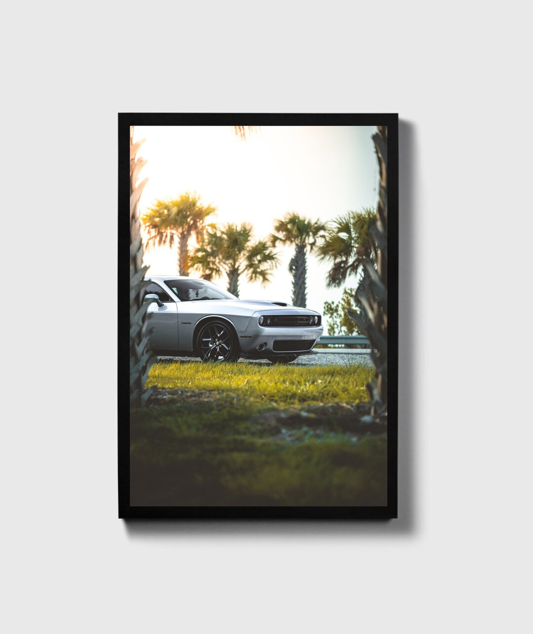 Dodge Challenger Poster Print, Key West Sunset Car Photography, Sleek ...
