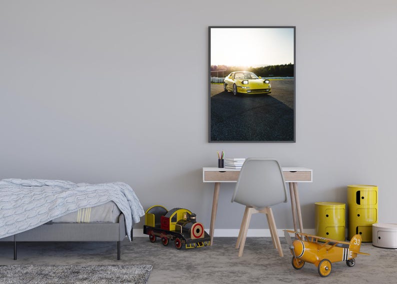 Toyota MR2 Poster: Classic Sports Car Art Print, Vibrant Yellow MR2 ...
