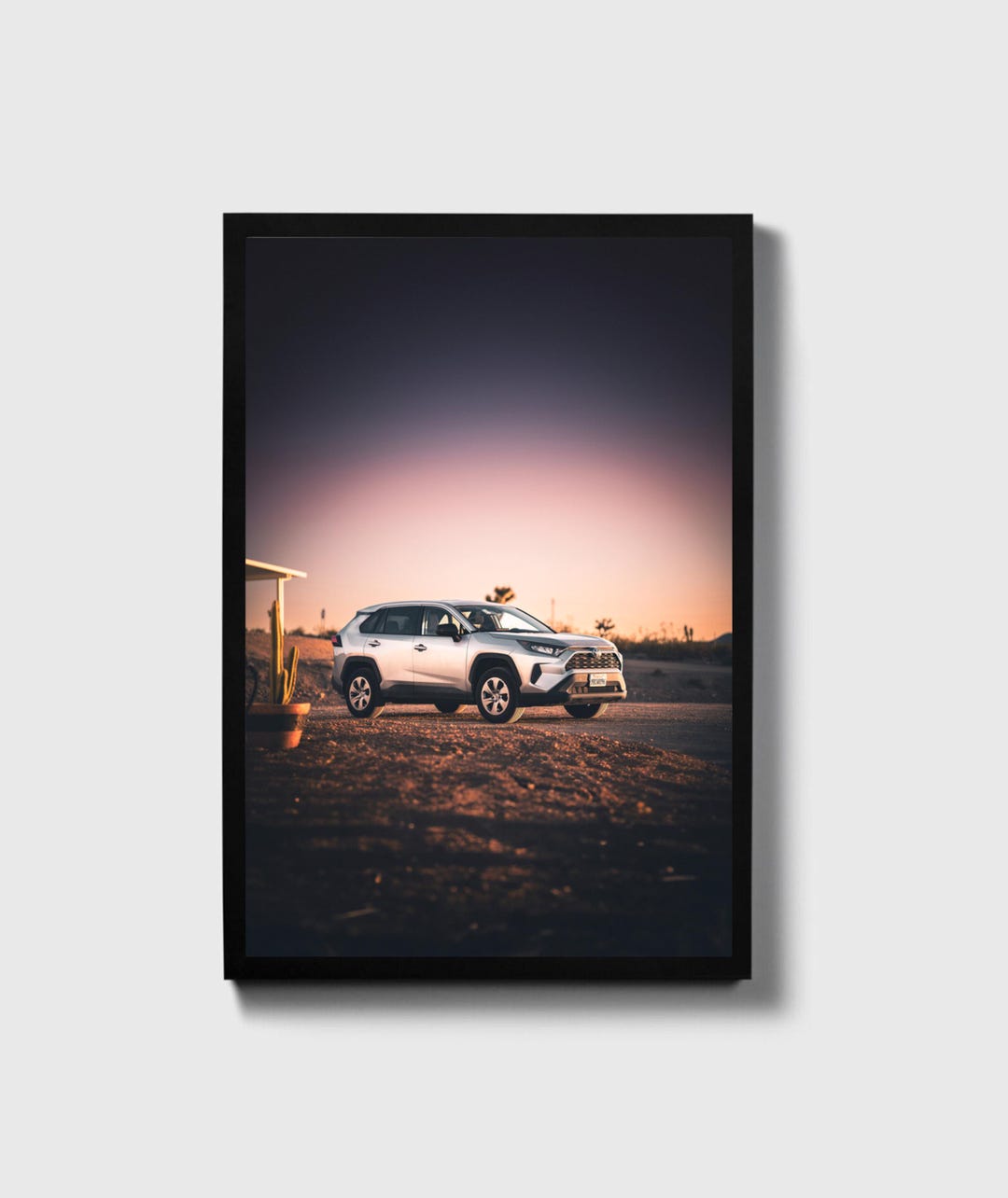 Toyota RAV4 Poster, Modern SUV Print, Sunset Desert Drive Art ...