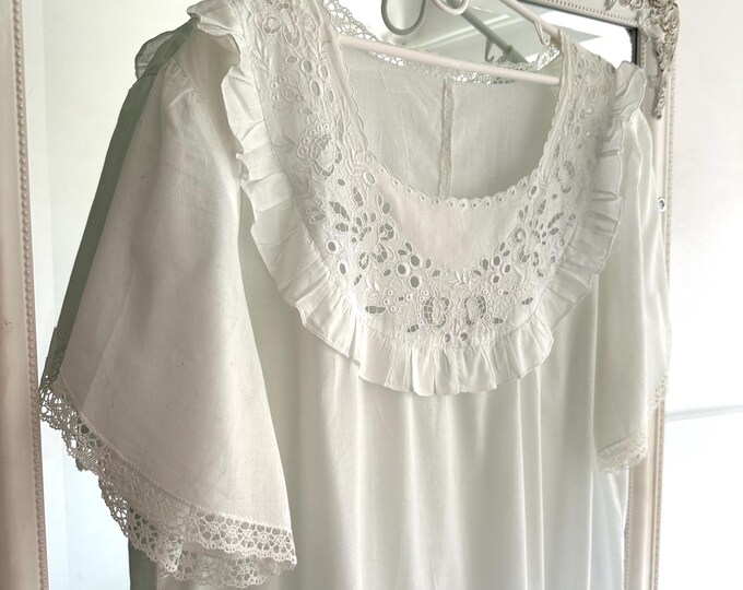 Vintage Gentle Cotton Night Gown, Night Dress, Night Gown, Soft Cotton ...