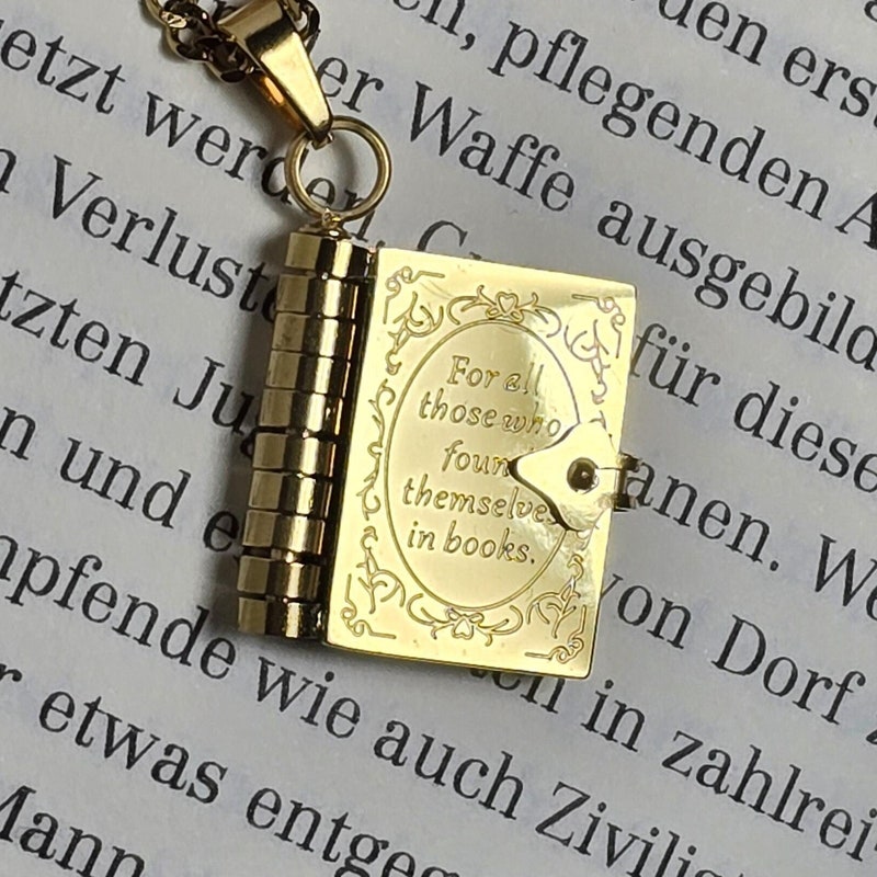 Book Pendant Necklace - Etsy